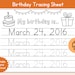 Birthday Tracing Custom Worksheet / Personalized Birthdate Tracing Name ...
