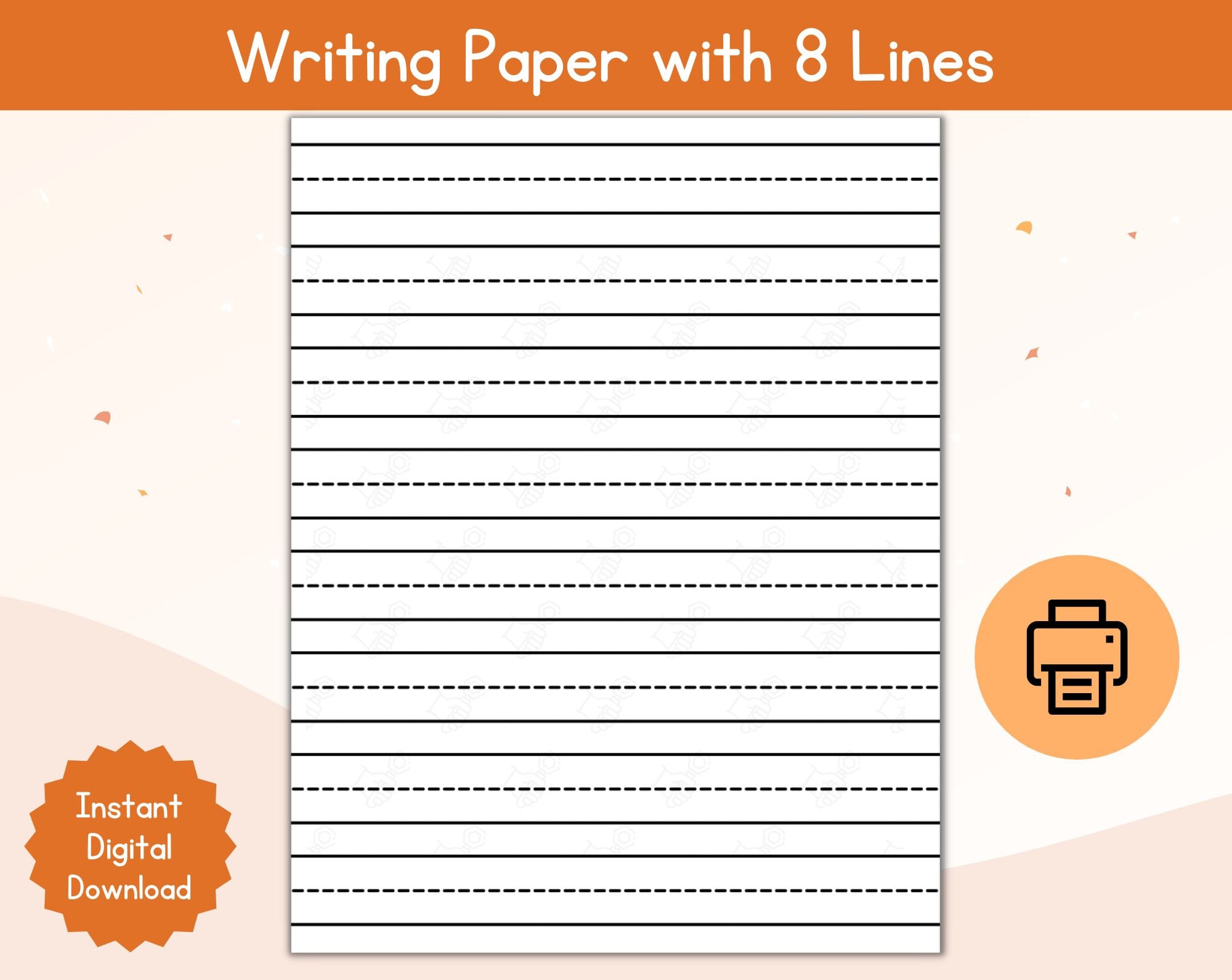 Handwriting Practice Paper / Practice Writing Paper / Printable Lined ...