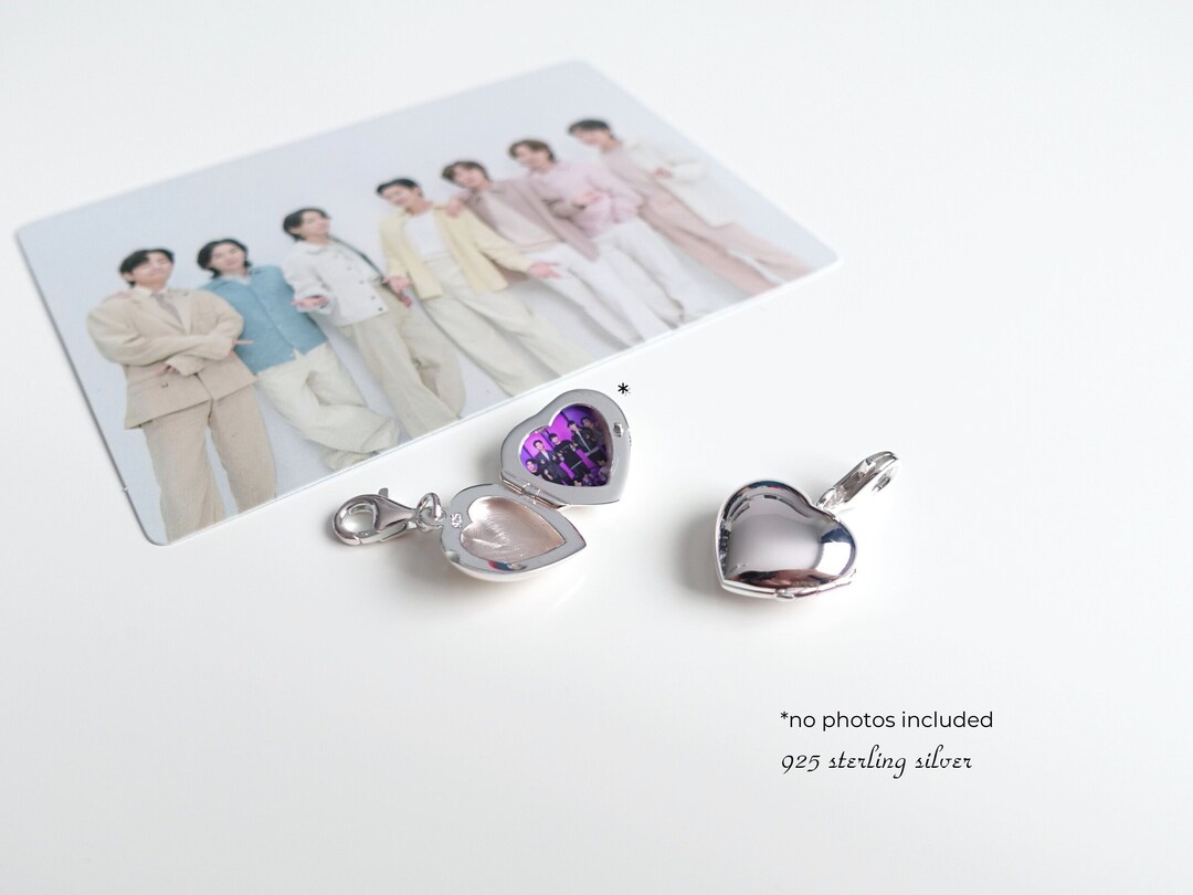 BTS Inspired Locket Pendant Heart 925 Silver for 12 Photos BTS Inspired ...