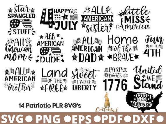 Patriotic SVG Bundle Cut Files Clip Art Commercial Use | Etsy