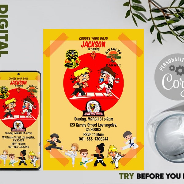 Cobra kai birthday party invitations - Etsy Österreich