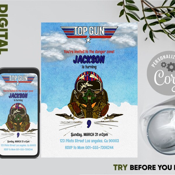 Fighter Jet Birthday Invitation - Etsy