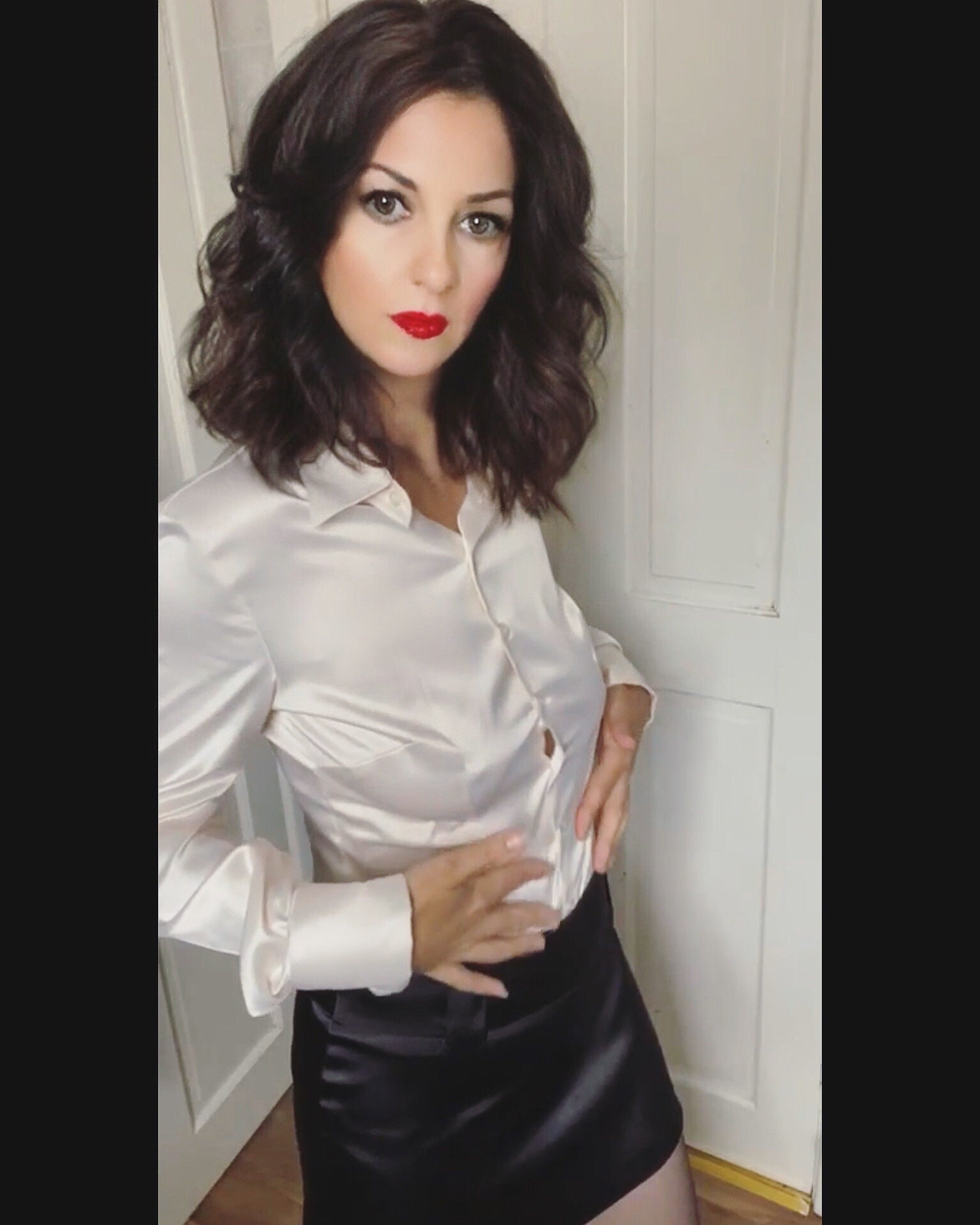 Satin Blouse Braless Modelling Video - Etsy
