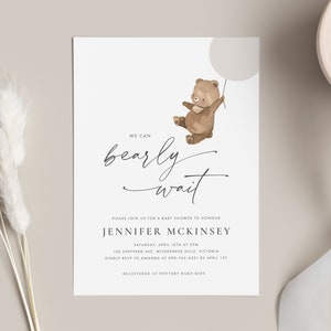We Can Bearly Wait Invitation Bundle, We Can Bearly Wait Baby Shower ...