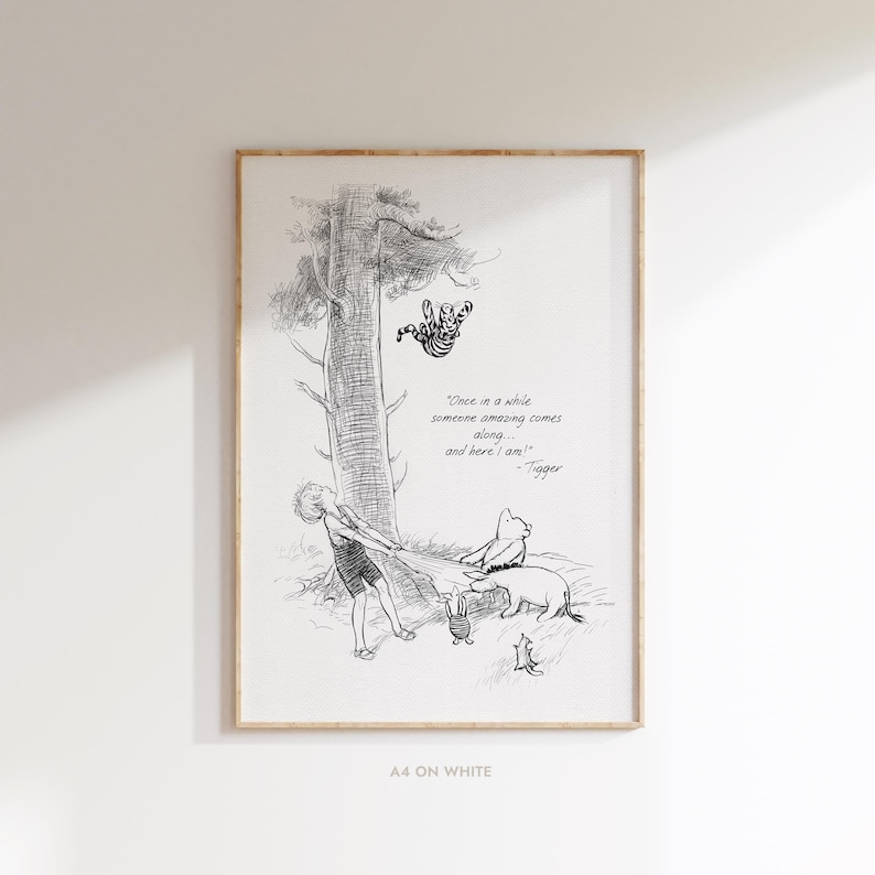 Winnie the Pooh Nursery Print, Tigger Quote, A.A. Milne Art - Etsy