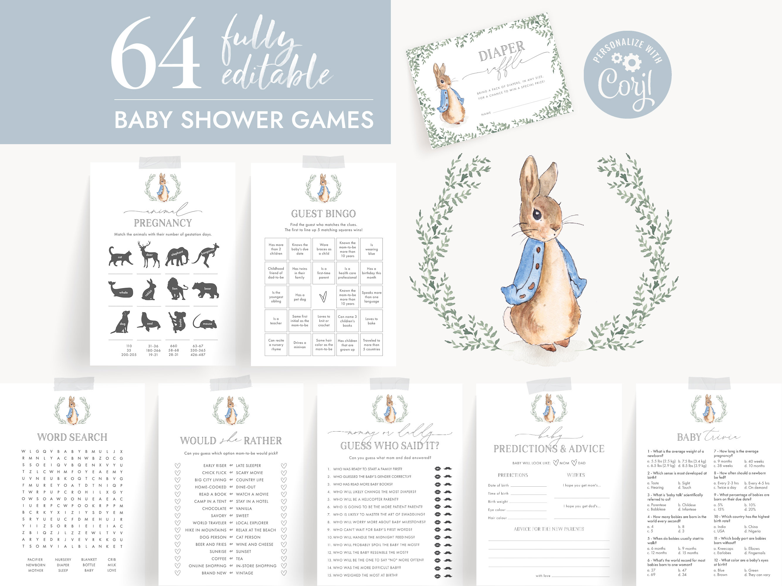 Beatrix Potter Baby Shower Games, Peter Rabbit Baby Shower Games ...