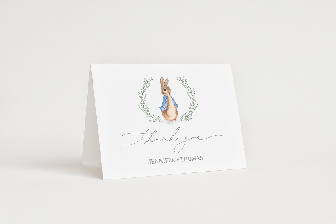 Peter Rabbit Thank You Card Peter Rabbit Baby Shower Thank - Etsy