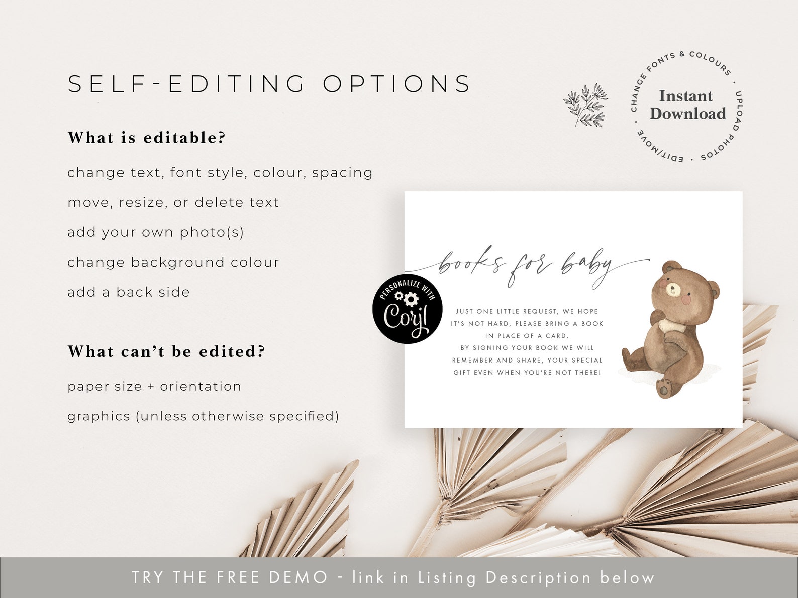 REMI Teddy Bear Baby Shower Insert Cards, Bear Diaper Raffle Ticket ...