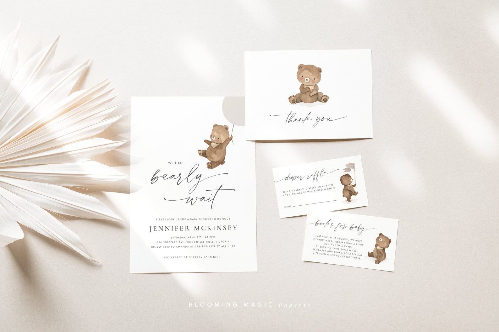 We Can Bearly Wait Invitation Bundle, We Can Bearly Wait Baby Shower ...