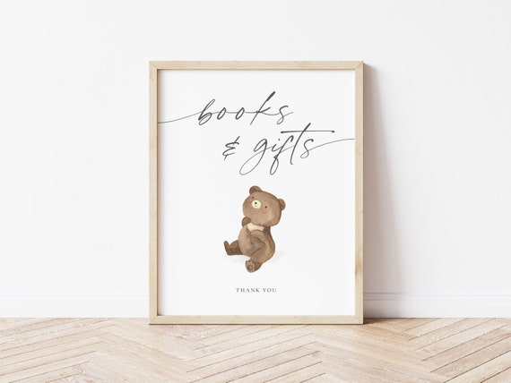 REMI Teddy Bear Books and Gifts Sign Template Editable Brown - Etsy