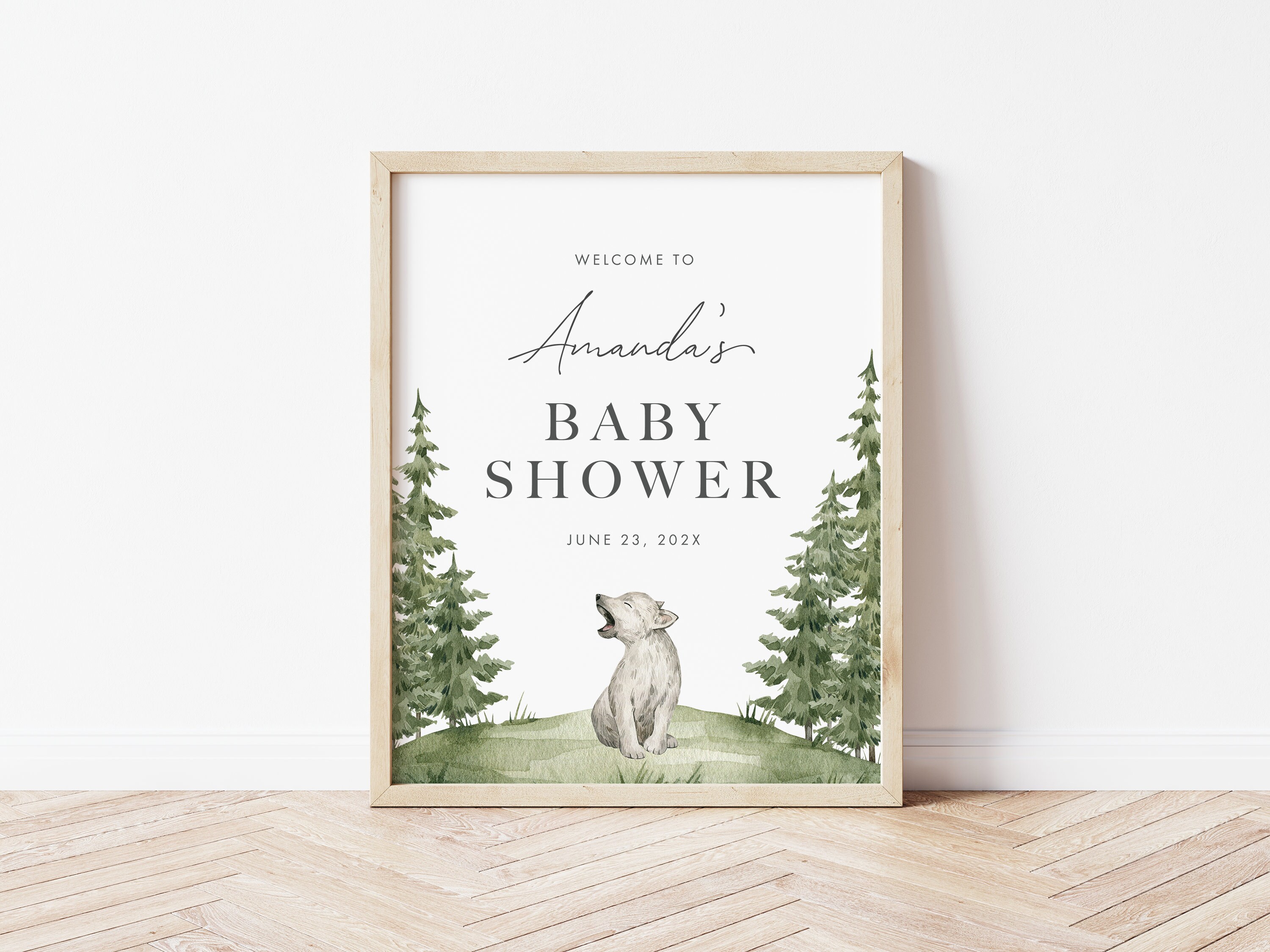 Adventure Wolf Welcome Sign, Editable Wolf Welcome Poster, Printable ...