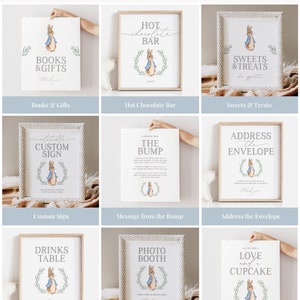Beatrix Potter Baby Shower Signs, Peter Rabbit Baby Shower Signs Pack ...