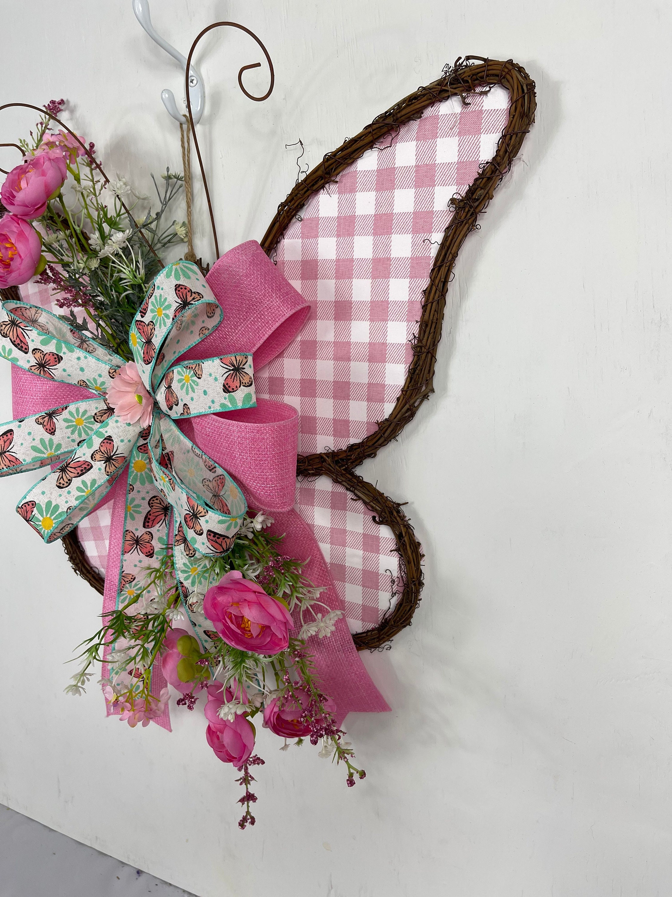 Grapevine Butterfly Door Hanger, Spring Flowers, Butterfly Floral ...