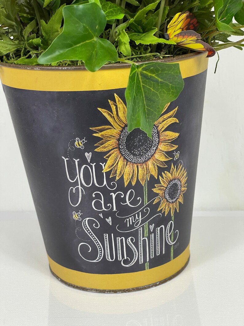 Burst of Sunflowers in a Galvanized Bucket to Let Someone Know - Etsy