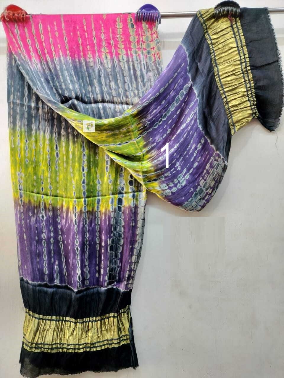 Pure Modal Silk Dupattas, With Tissue Pallu, Banjara Style, Organic ...