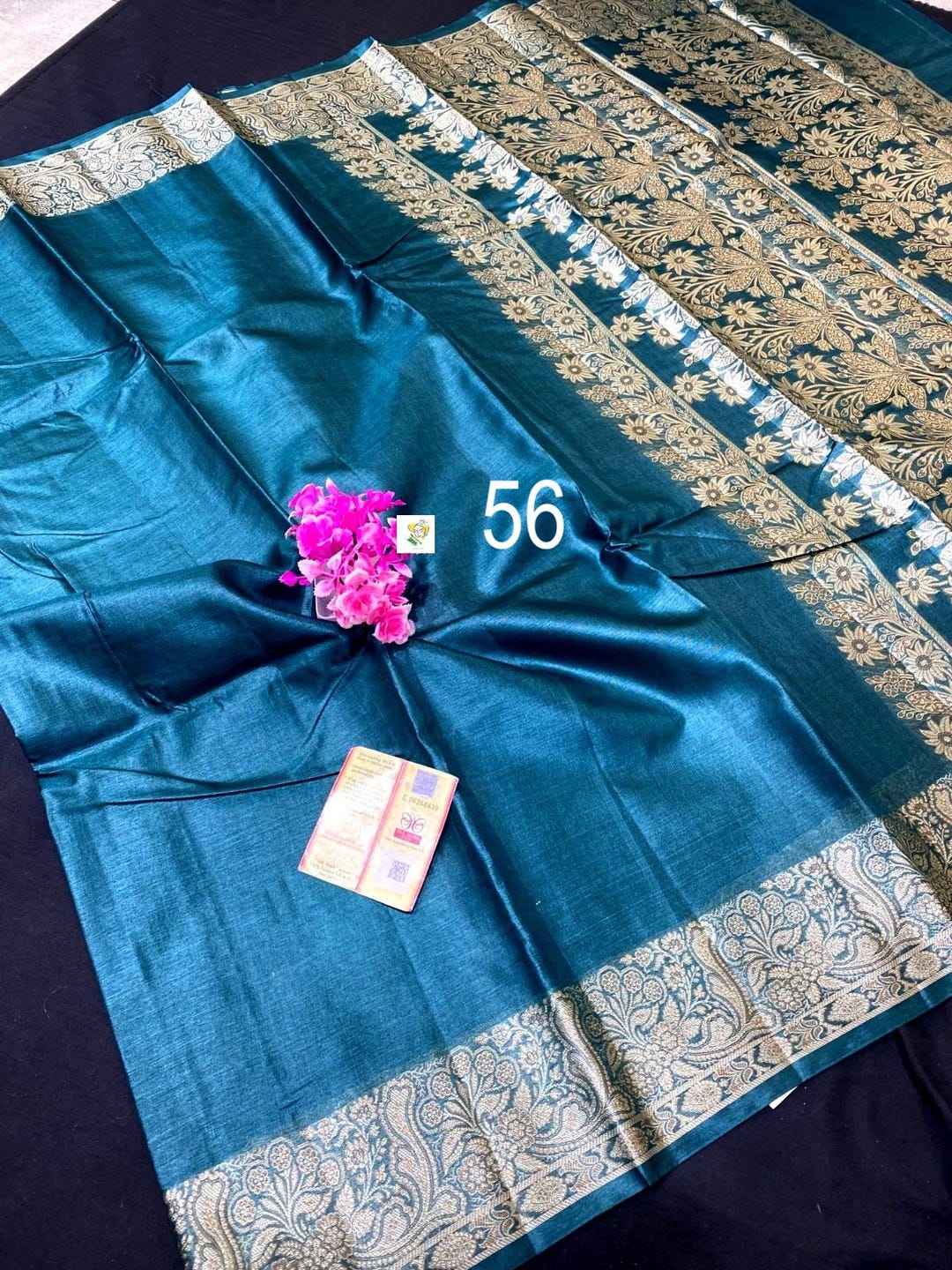 Handwoven Pure Tussar Silk Saree, Resham Border, Jamdani Pallu and ...