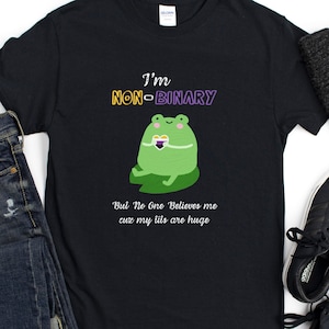 Funny Non-binary Frog Cotton Tee - Enby Pride T-shirt - Etsy