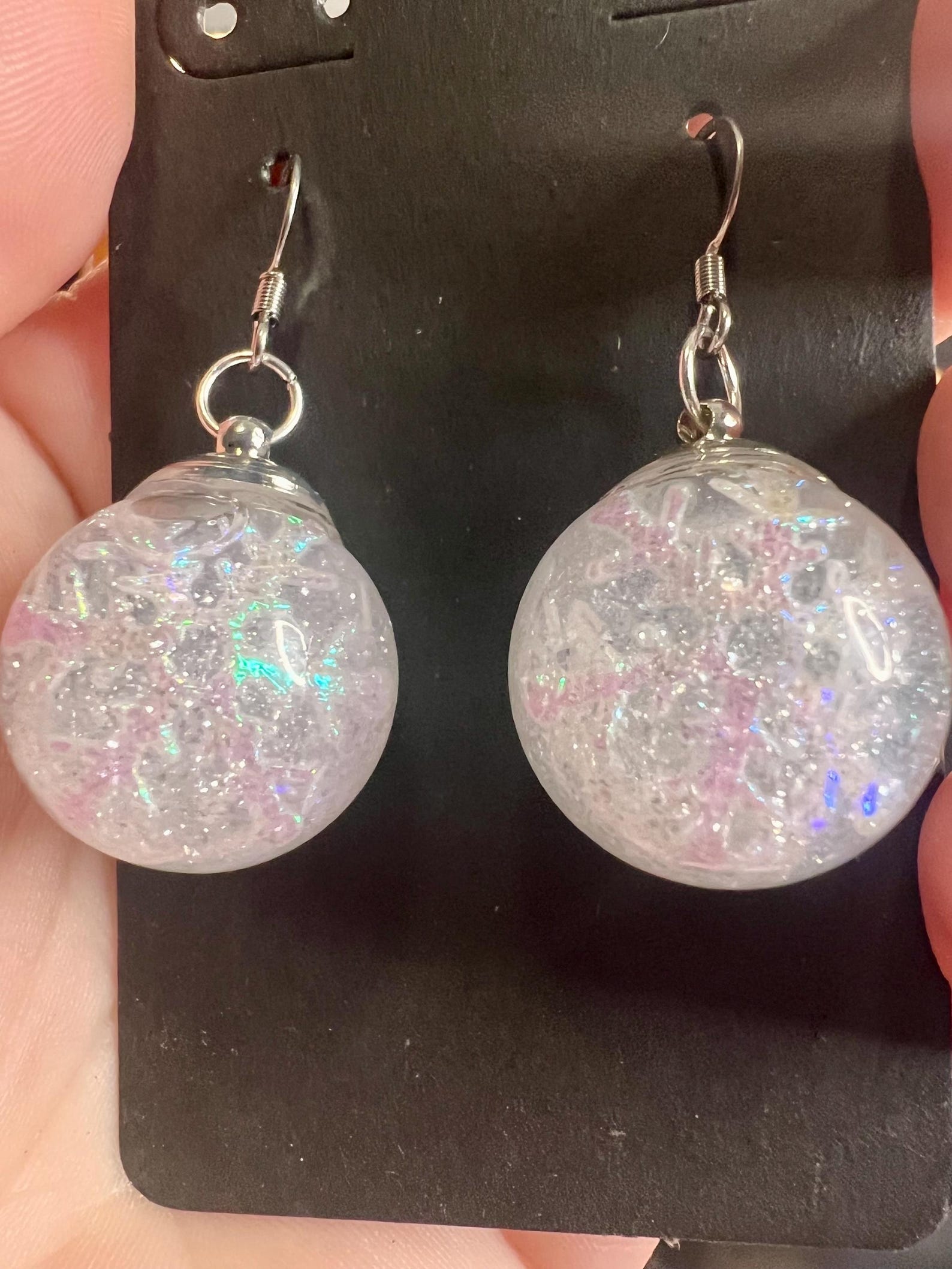 Snowflake Fairy Dust Fidget Jewelry: Winter Snow Globe Necklace or ...