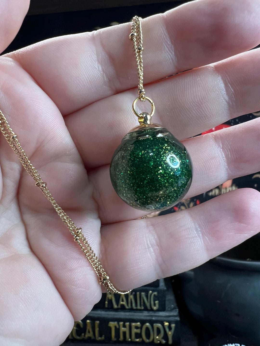 Forest Green Fairy Dust Fidget Jewelry | Whimsical Fairytale Trinket ...