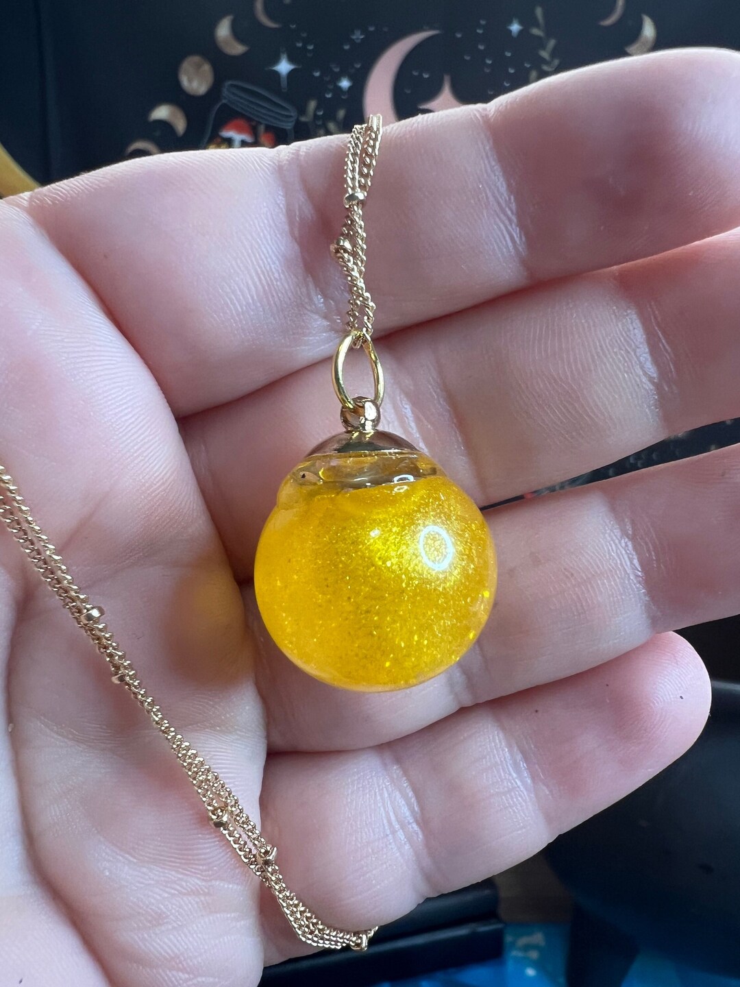 Fairy Dust Fidget Necklace: Whimsical Snow Globe Jewelry - Etsy