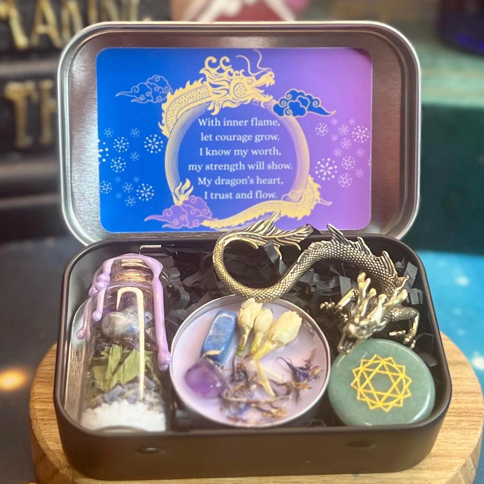 Custom Spiritual Bundle: Portable Witch Kit With Crystals & Spell Jars ...