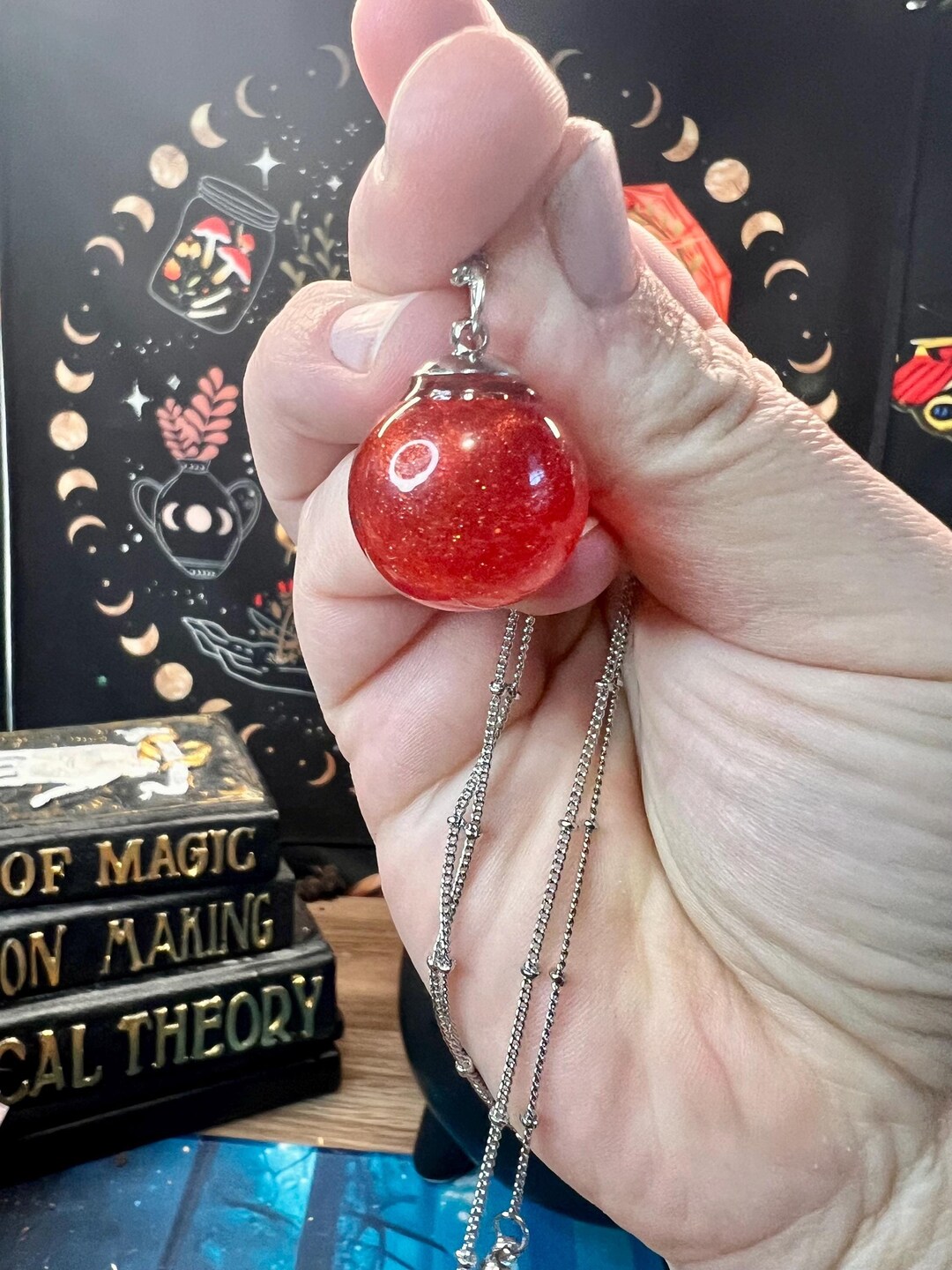 Phoenix Fire Drop Fidget Globe Jewelry | Whimsical Fairytale Trinket ...