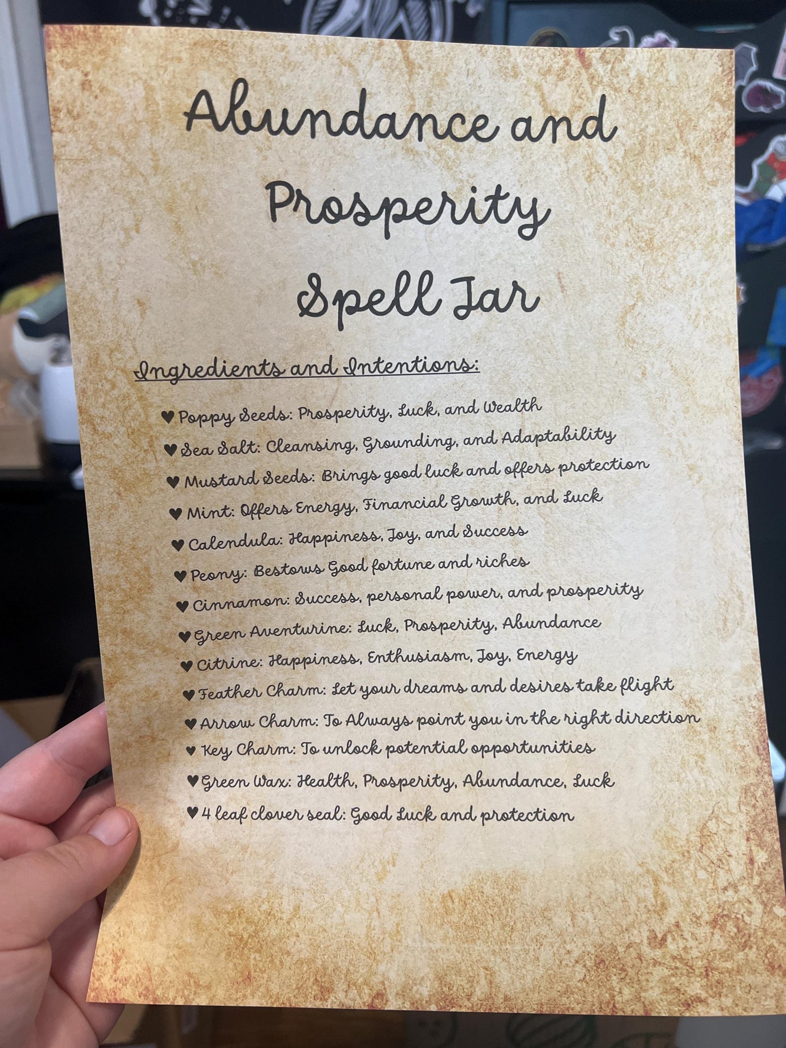 Prosperity Spell Jar: Handcrafted Abundance Intention Bottle - Etsy