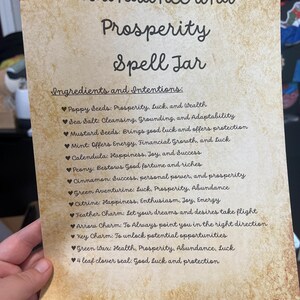 Prosperity Spell Jar: Handcrafted Abundance Intention Bottle - Etsy