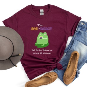 Funny Non-binary Frog Cotton Tee - Enby Pride T-shirt - Etsy