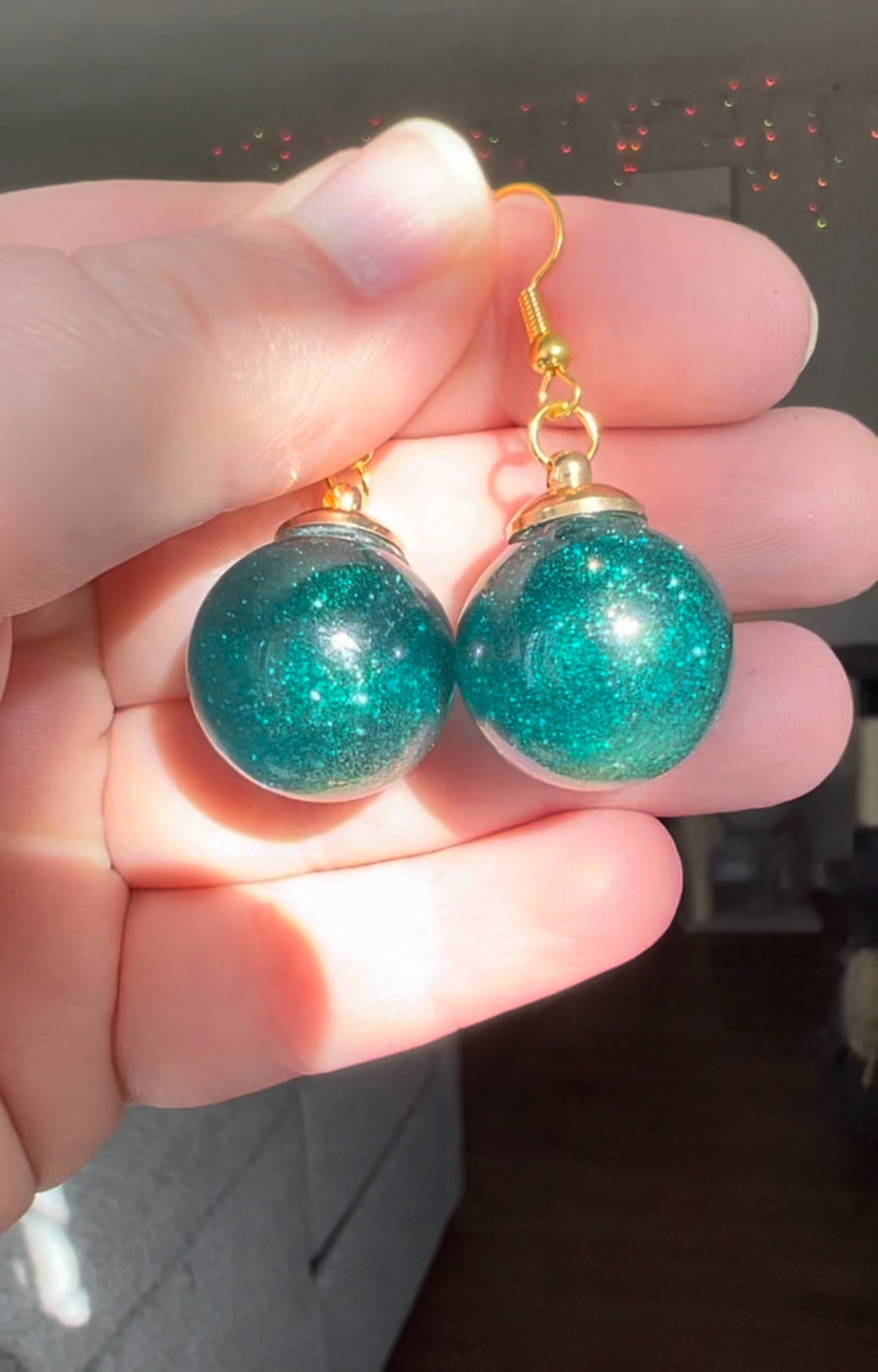 Teal Fairy Dust Globes: Whimsical Fidget Jewelry - Etsy