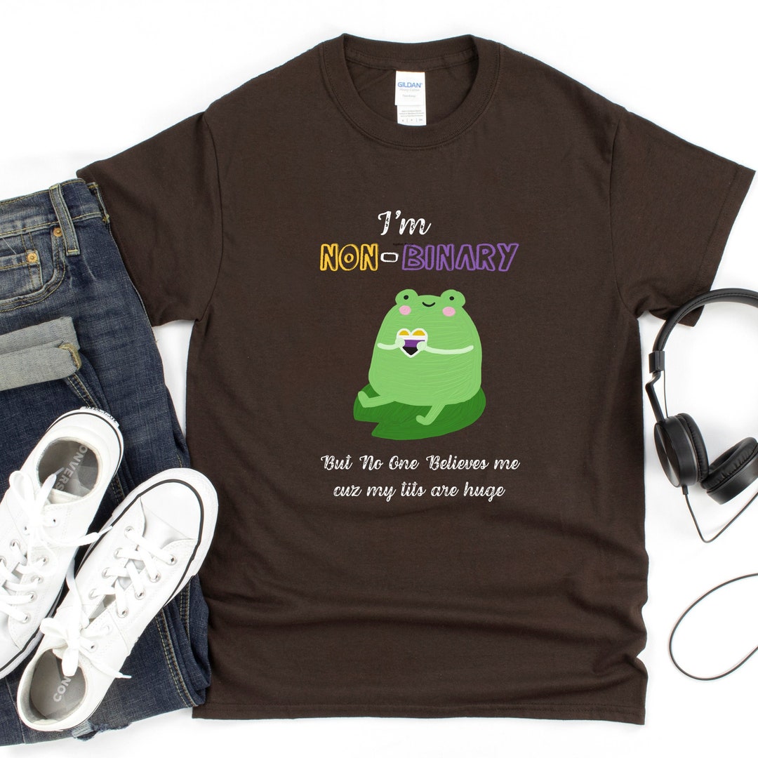 Funny Non-binary Frog Cotton Tee - Enby Pride T-shirt - Etsy