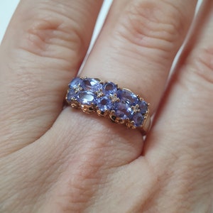 Stunning QVC 9ct Gold Two Row Tanzanite & Diamond Ring, Size O ...