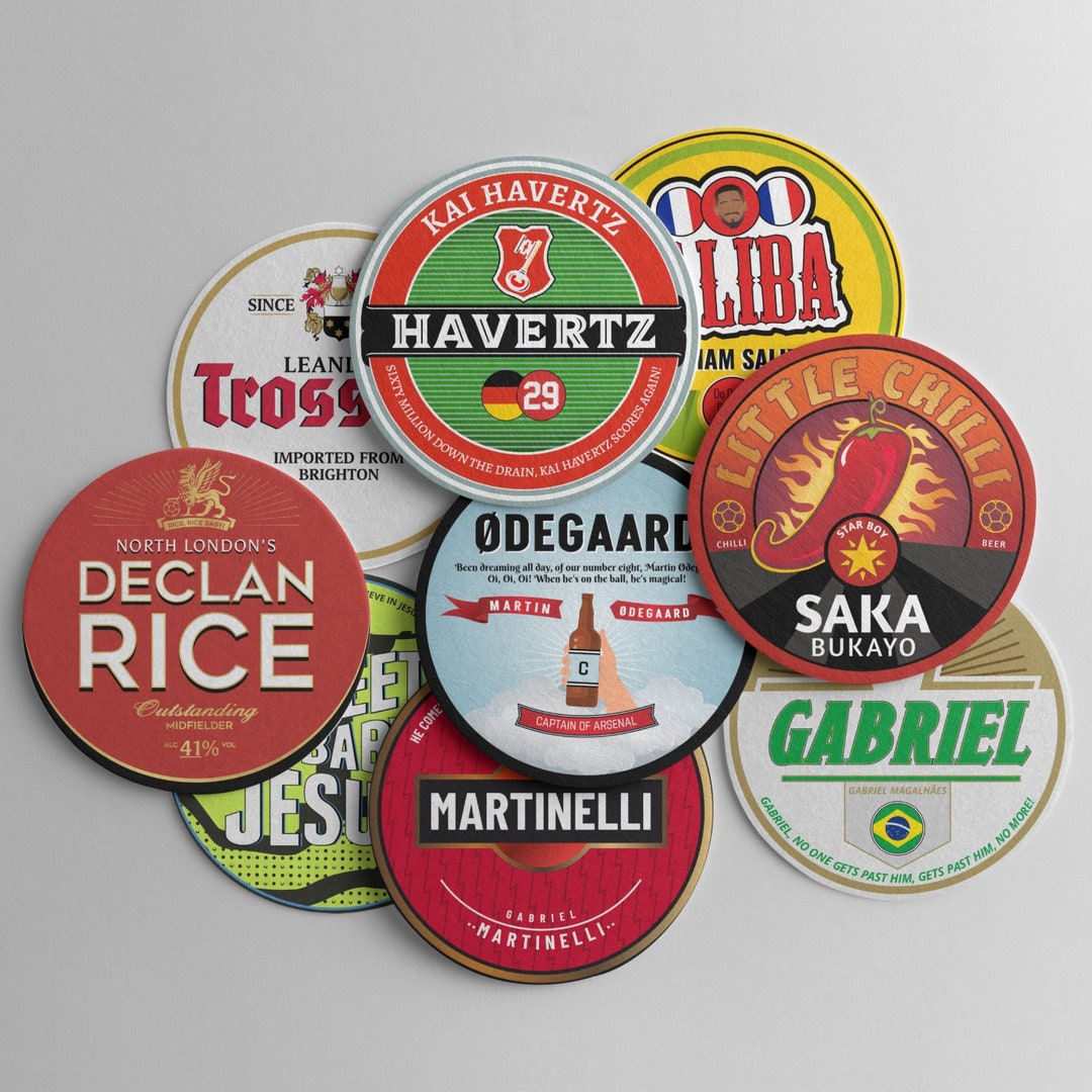 Arsenal Football Beer Mat Coasters 23/24 Season - the Perfect Gift or ...