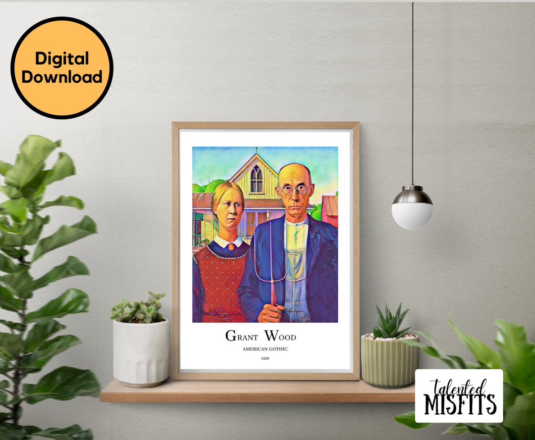 American Gothic by Grant Wood Digital Download Wall Art Printable Wall ...