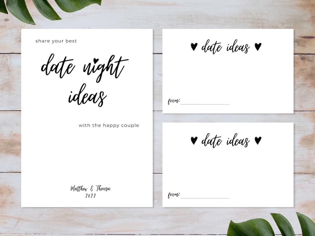 Minimalist Date Night Cards | Date Night Jar Sign | Printable Date ...