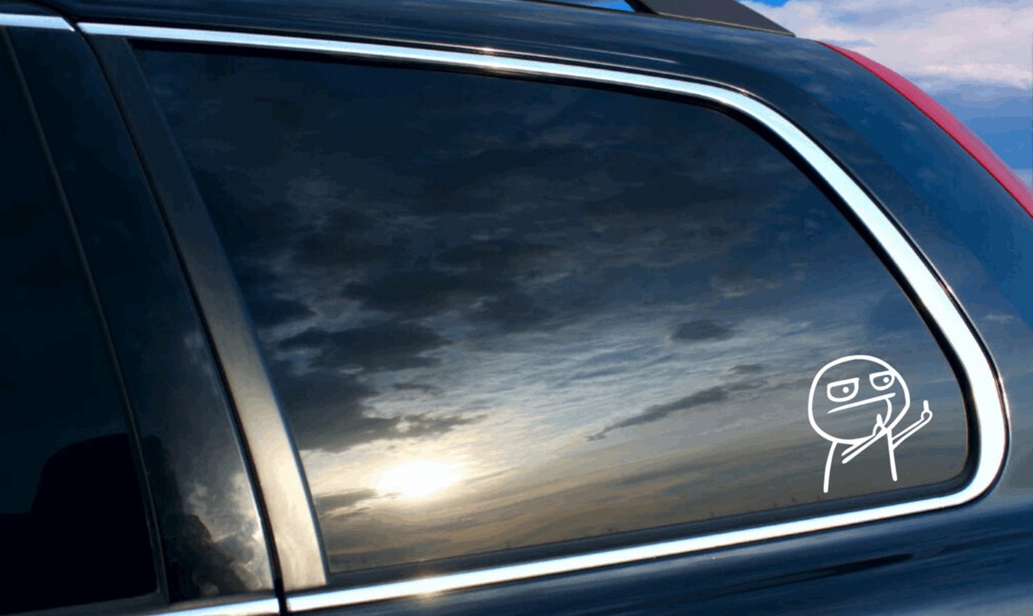 Funny Middle Finger Meme Stickman Flip off Vinyl Decal FREE - Etsy