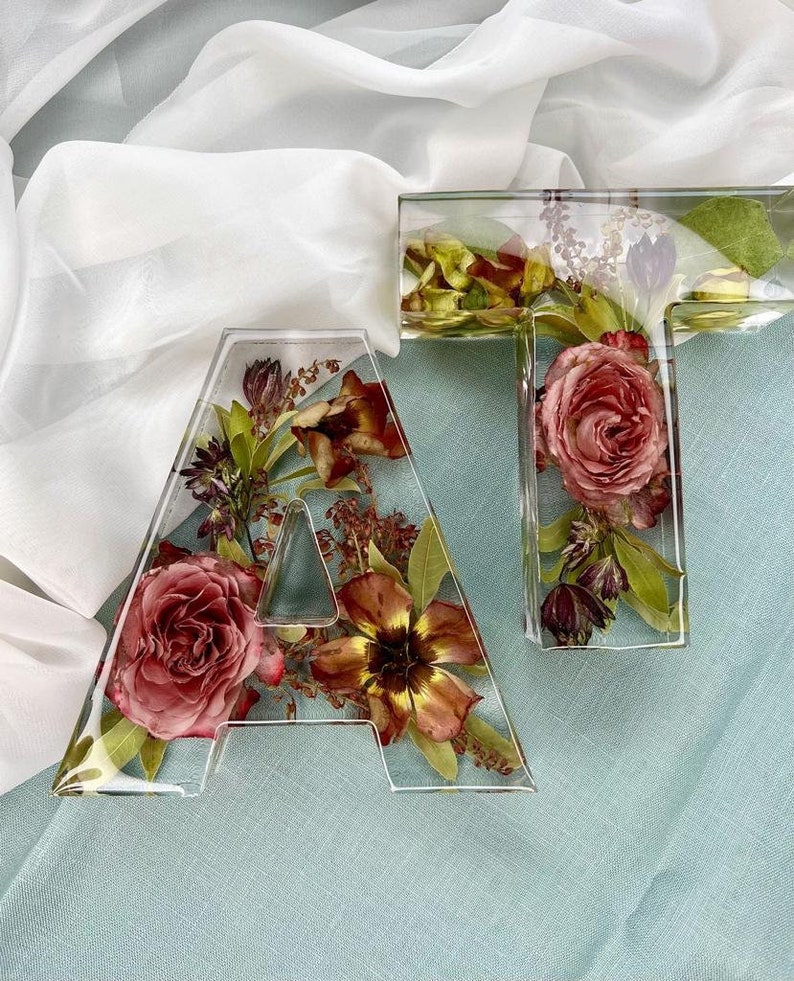 Large Floral Resin Letters - Etsy UK