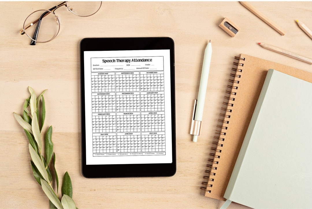 Speech Therapy Attendance Sheet SLP Attendance Sheet - Etsy