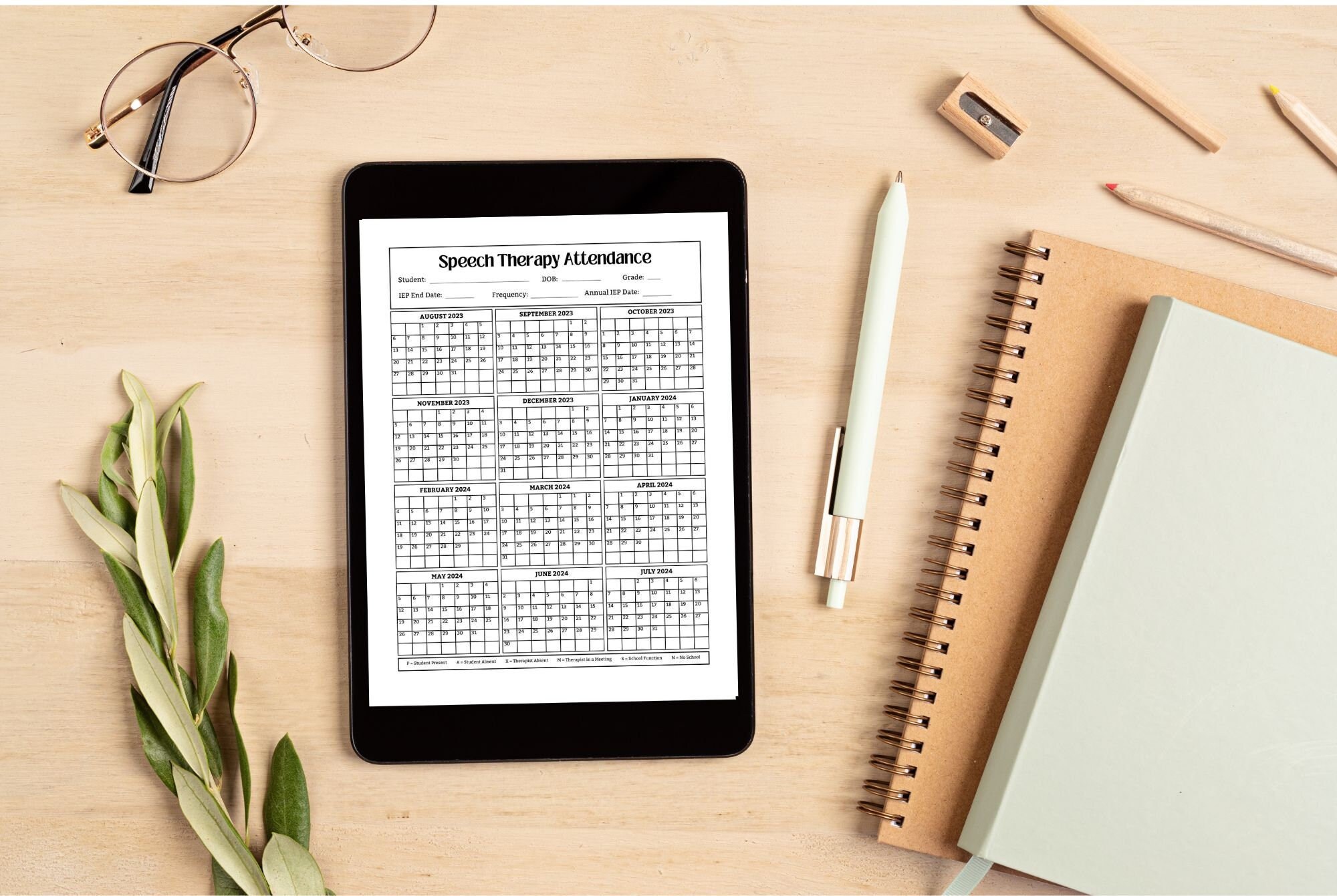 Speech Therapy Attendance Sheet SLP Attendance Sheet - Etsy