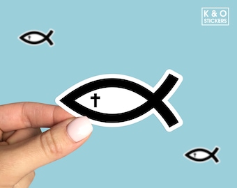 Ichthys Jesus Fish Decal, Ichthys Jesus Fish Sticker, Christian Car ...
