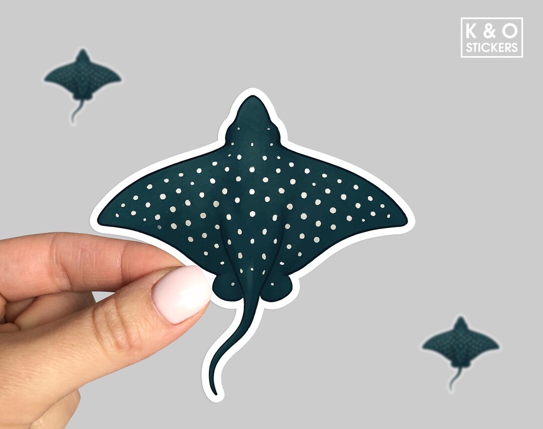 Spotted Eagle Ray Sticker – Ocean Stingray Decal, Marine Life Vinyl for ...