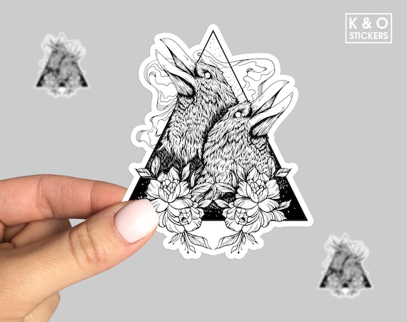 Crow Sticker Bird Sticker Illuminati Sticker Bird Lover - Etsy