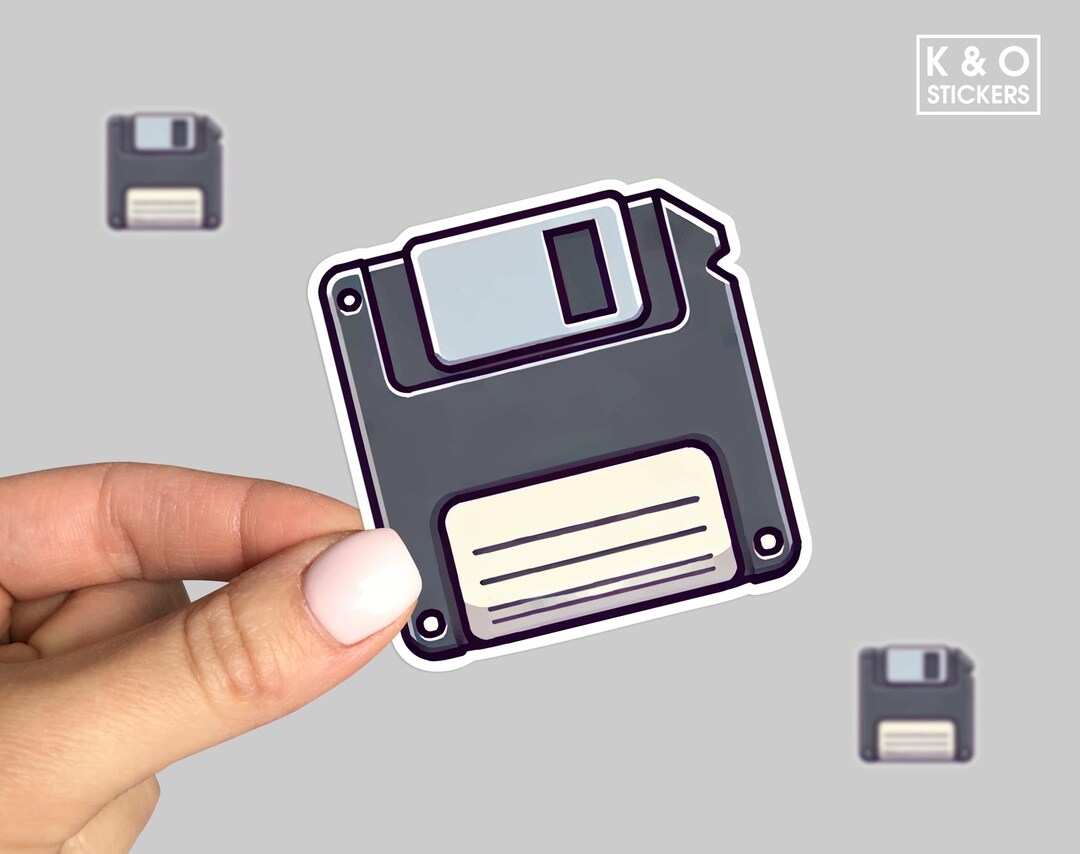 Floppy Disk Sticker | Retro 90s Computer Decal for Laptops, Cars ...