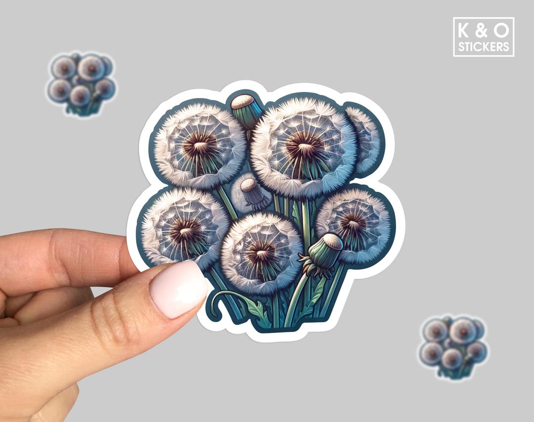 Dandelions Sticker | Floral Decal for Water Bottles, Laptops, or ...