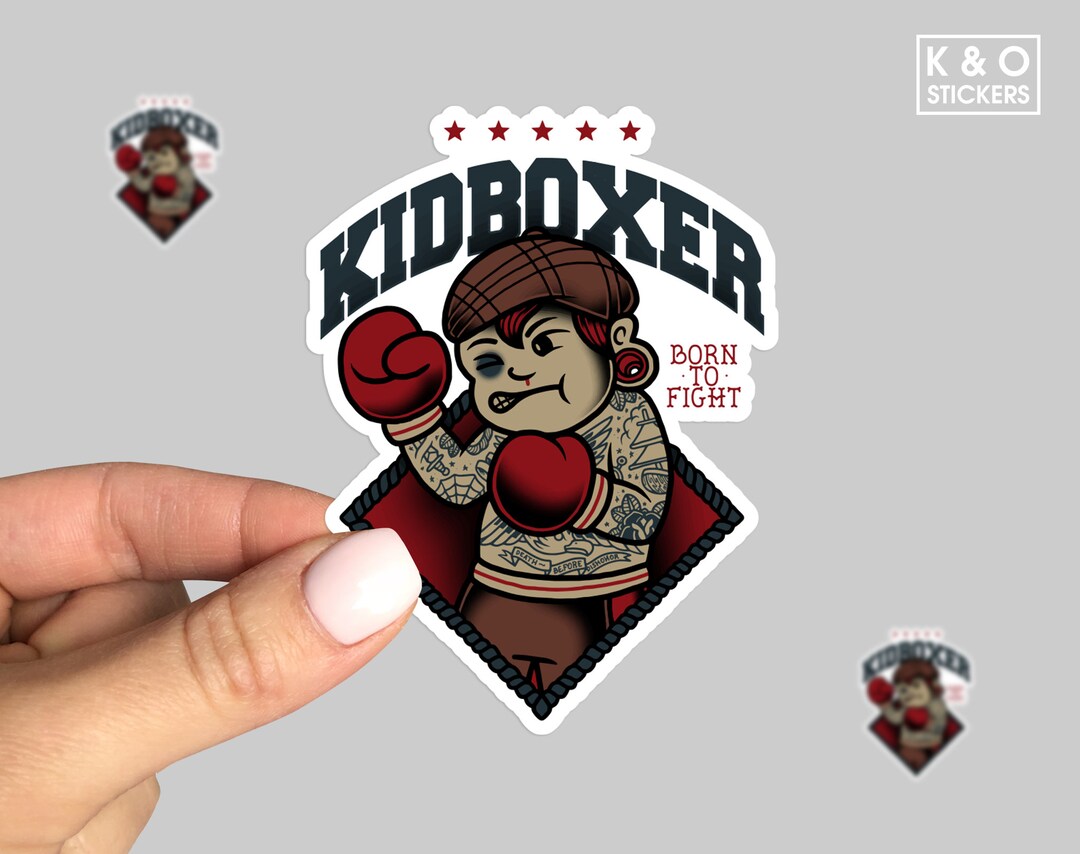 Kid Boxer Sticker, Sport Sticker, Water Bottle Sticker, Bumper and ...