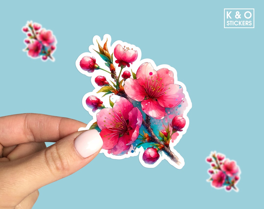 Elegant Sakura Flower Stickers - Cherry Blossom Vinyl Decals - Perfect ...