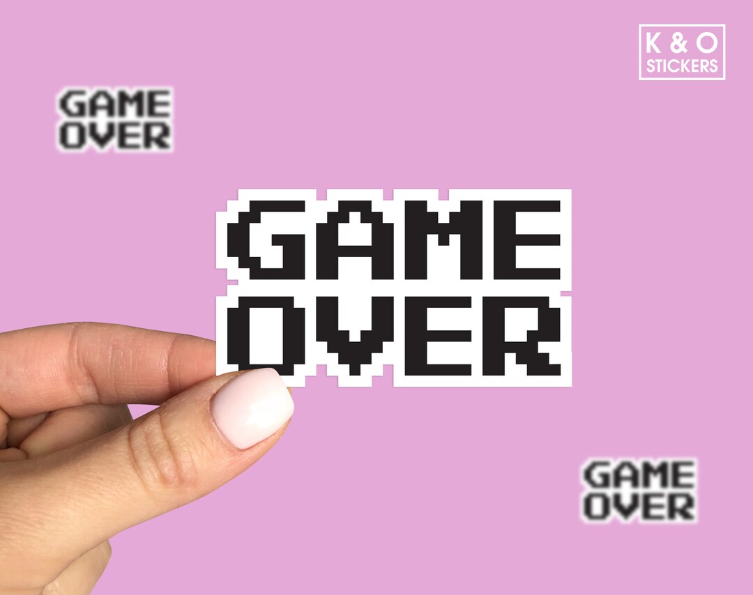 Game Over Sticker, Retro Game Sticker, 8bit Sticker - Etsy
