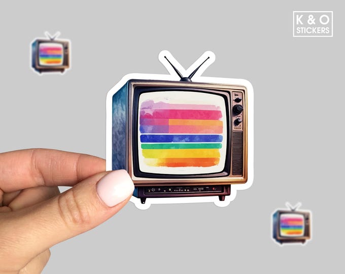 Retro 80s 90s TV Sticker - Vintage Television Decal - Nostalgic Tech ...