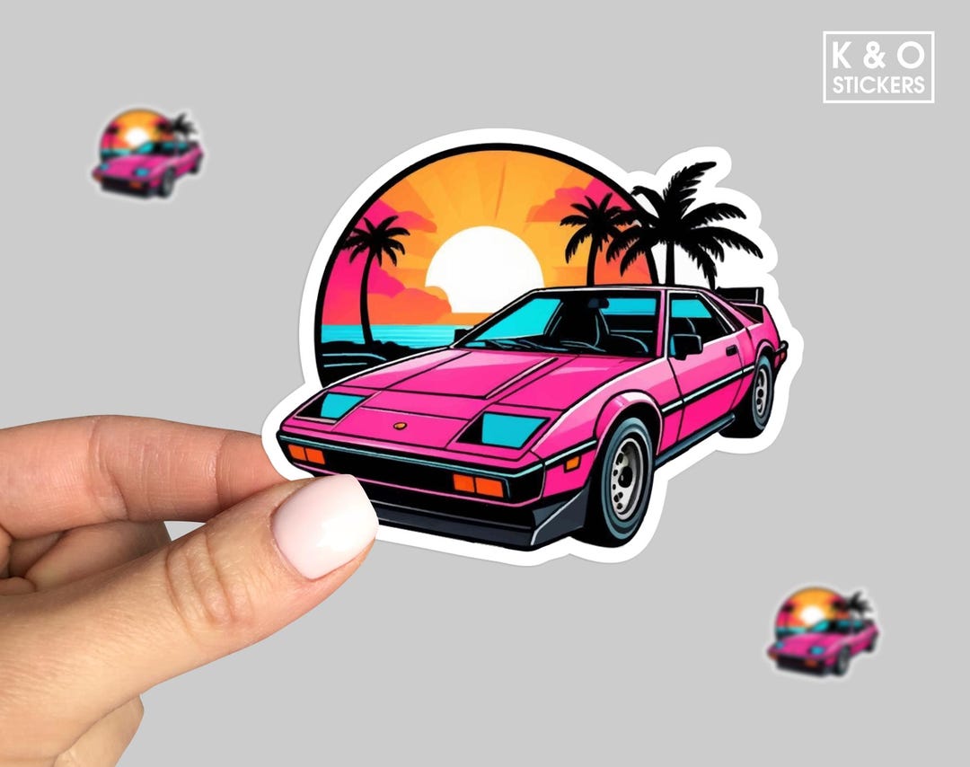 Retro 80s Synthwave Car Sticker Neon Aesthetic Decal Vaporwave 80s ...