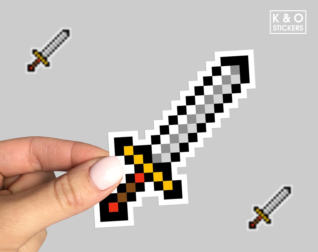 Pixel Sword Sticker, Pixel Sward Decal, Retro Gamer Sticker - Etsy